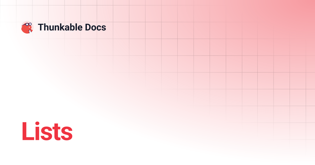 Lists Thunkable Docs